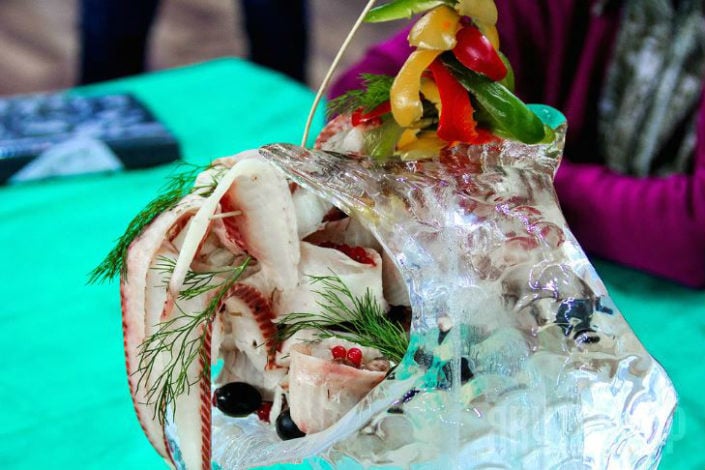 Exotic Russian Raw Fish Dish Stroganina