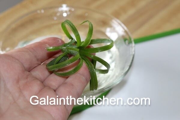 How to Make Green Onion Curls Garnish - Gala in the Kitchen